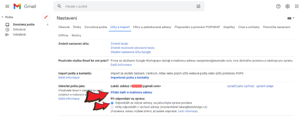 Jak v Gmailu nastavit vlastní emailovou odesílací adresu - Lukáš Juhász